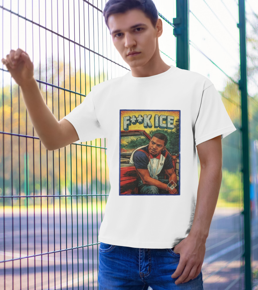 F**K ICE Tyler The Creator Style Graphic With Car And Cards T-Shirt