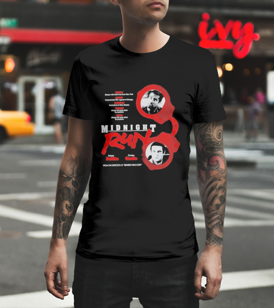 Robert De Niro Charles Grodin Midnight Run Handcuffs Movie T-Shirt