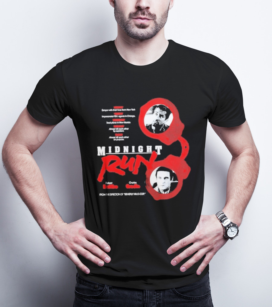 Robert De Niro Charles Grodin Midnight Run Handcuffs Movie T-Shirt