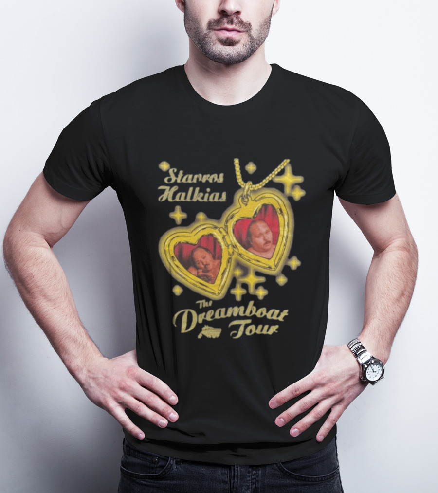 Stavros Halkias The Dreamboat Tour Heart Locket Necklace Stars T-Shirt