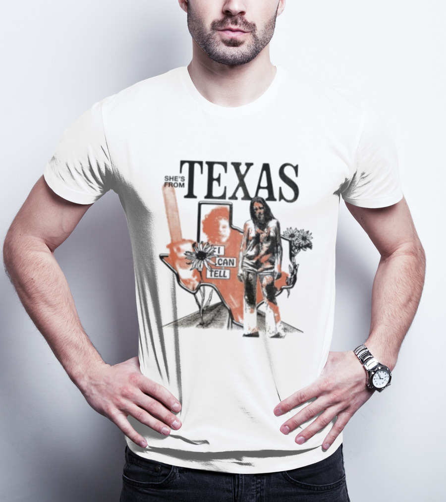 She's From Texas I Can Tell Leatherface Halloween Chainsaw T-Shirt