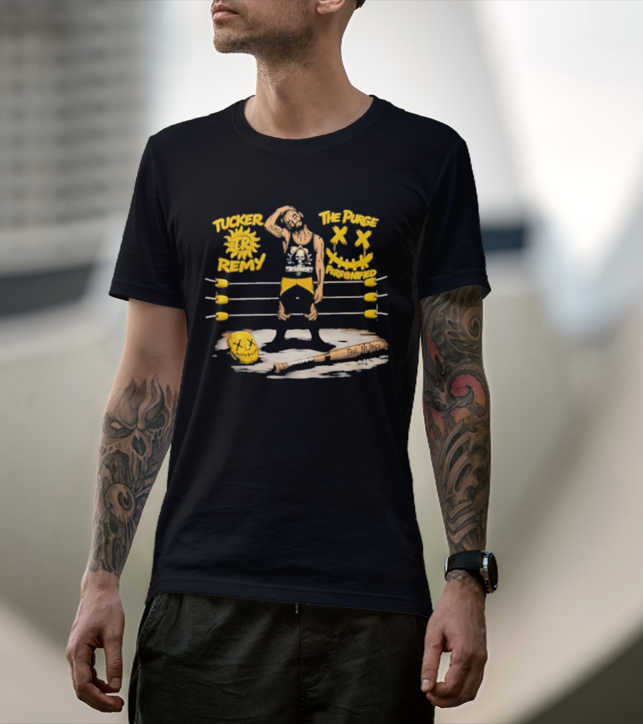 Tucker Remy The Purge Personified Wrestling Ring Bat Sun Sunflowers T-Shirt
