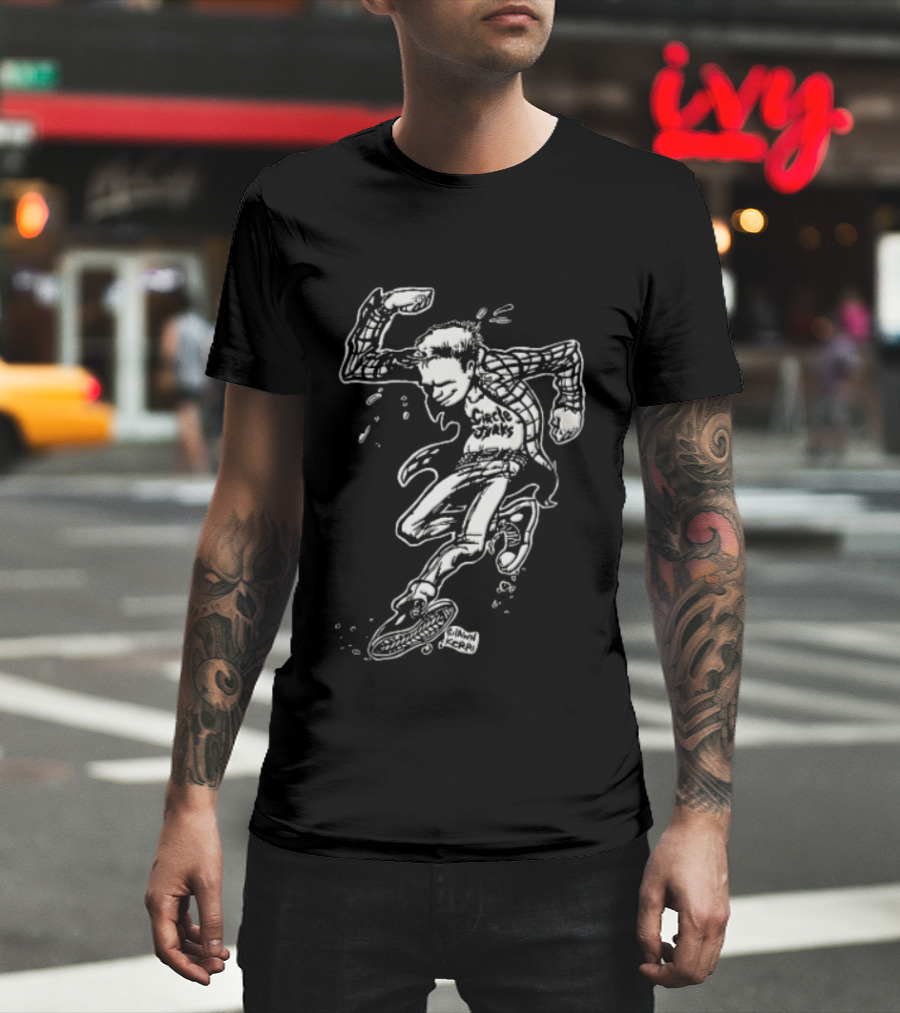 Jerks Shawn Kerri Cartoon Skanking Punk Guy Plaid Flannel T-Shirt