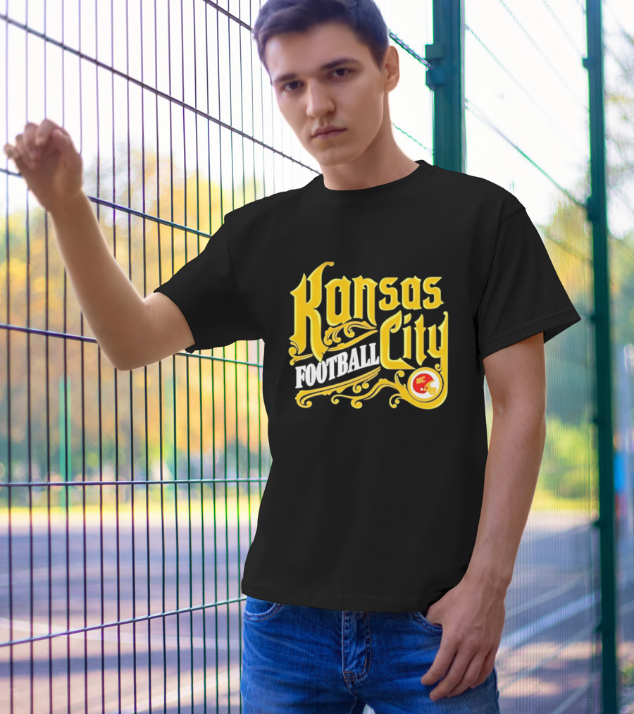 Kansas City Football City KC Chiefs Helmet T-Shirt