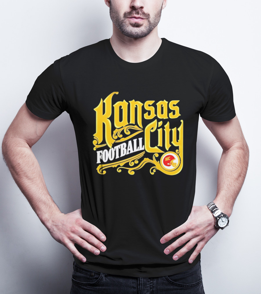 Kansas City Football City KC Chiefs Helmet T-Shirt