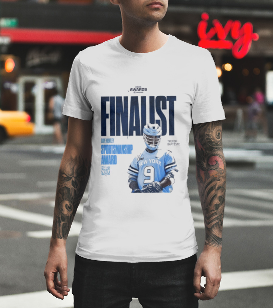 Trevor Baptiste NY Atlas 2026 Dave Huntley Sportsmanship Award Finalist New York Sports Team Number 9 T-Shirt