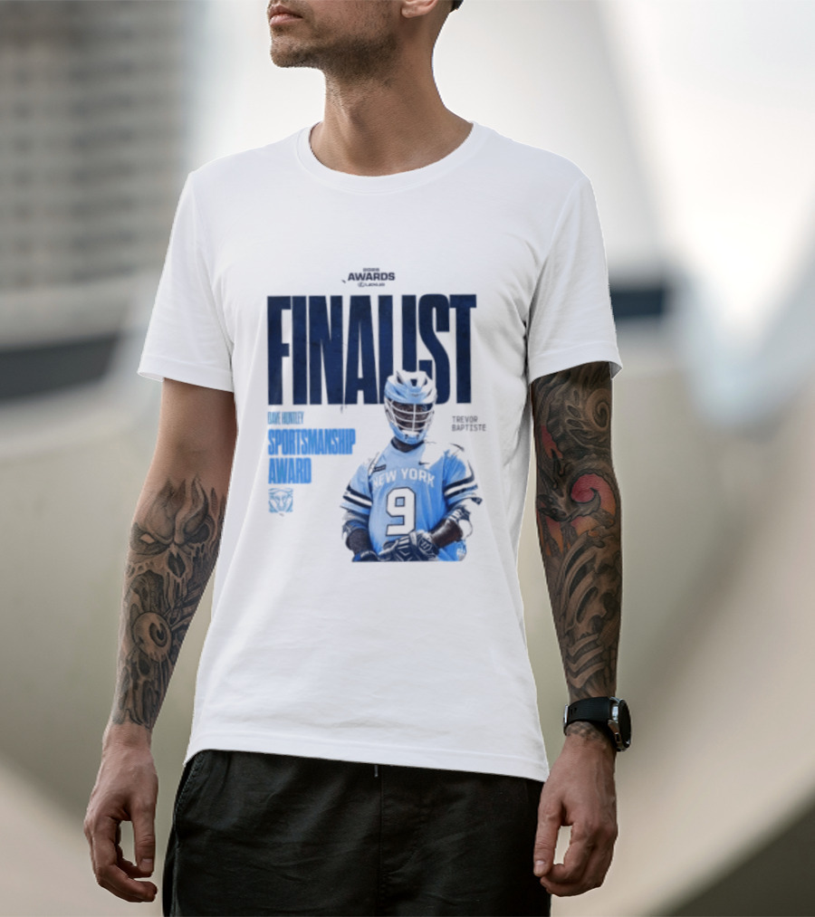 Trevor Baptiste NY Atlas 2026 Dave Huntley Sportsmanship Award Finalist New York Sports Team Number 9 T-Shirt