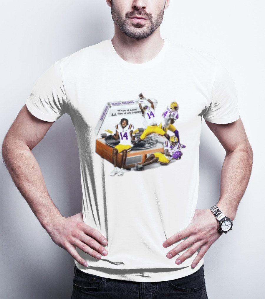 LSU Football Trey'Dez Green Touchdowns School Records Collage T-Shirt