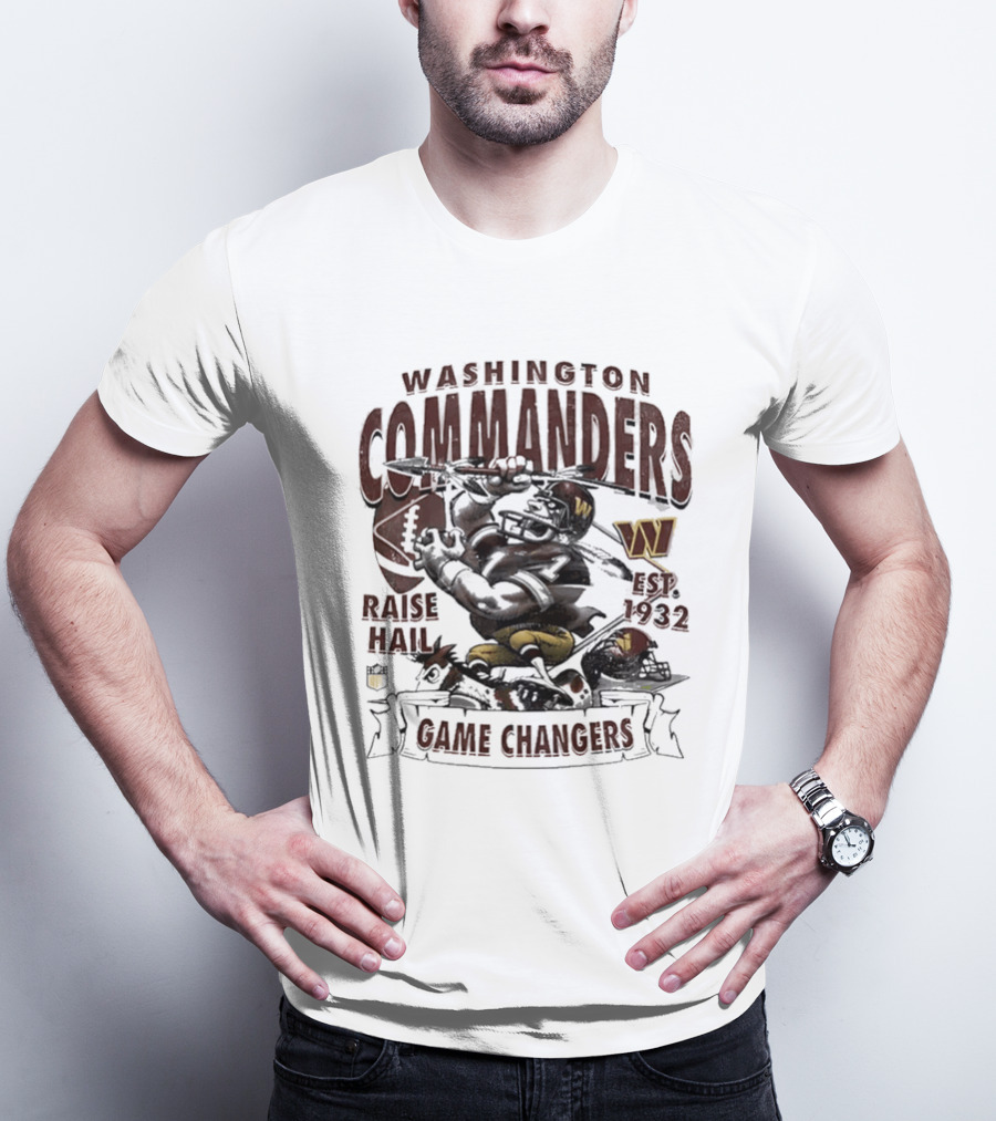 Washington Commanders Raise Hail Game Changers Est 1932 T-Shirt