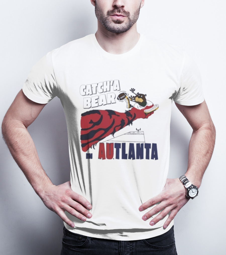 Catch'a Bear Auburn Tigers Vs Baylor Bears AUTlanta Tiger Stripe Football T-Shirt
