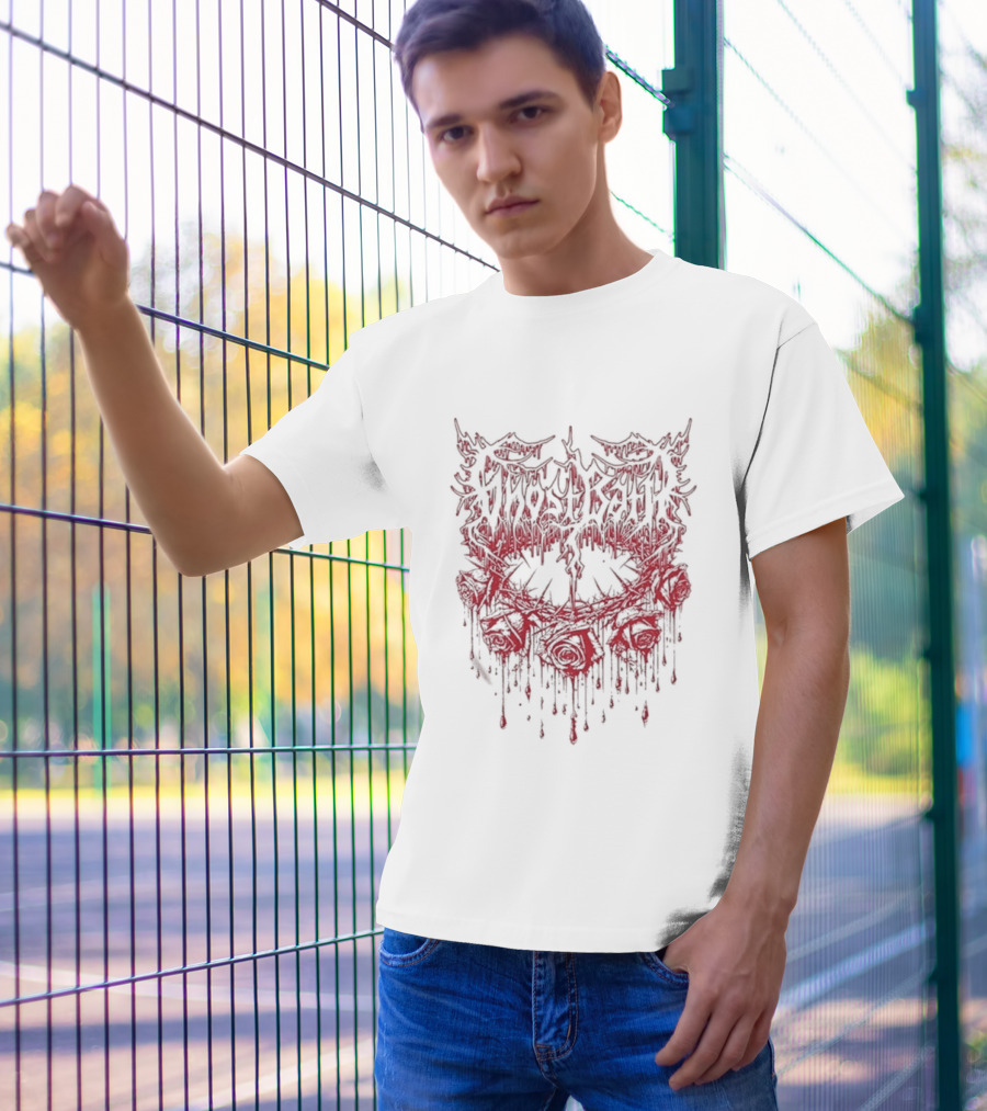 Ghost Bath Rose Thorn Dripping Red Roses T-Shirt