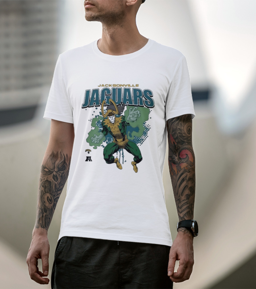 Jacksonville Jaguars Loki Marvel Crossover NFL Collaboration T-Shirt