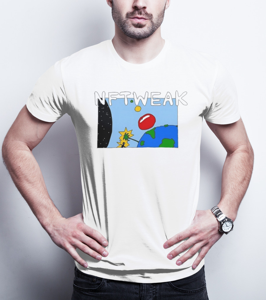 NFTWEAK Space Planet Cartoon NFT Satire Earth T-Shirt