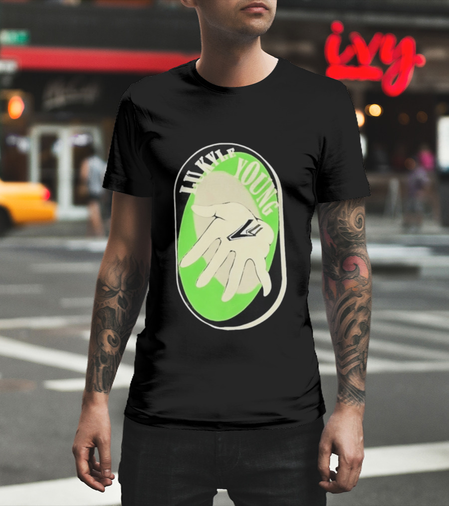 Lukyle Young Hand With Emblem In Green Oval T-Shirt