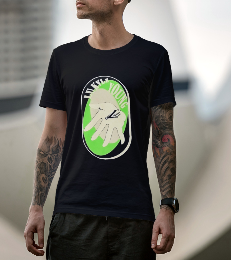 Lukyle Young Hand With Emblem In Green Oval T-Shirt