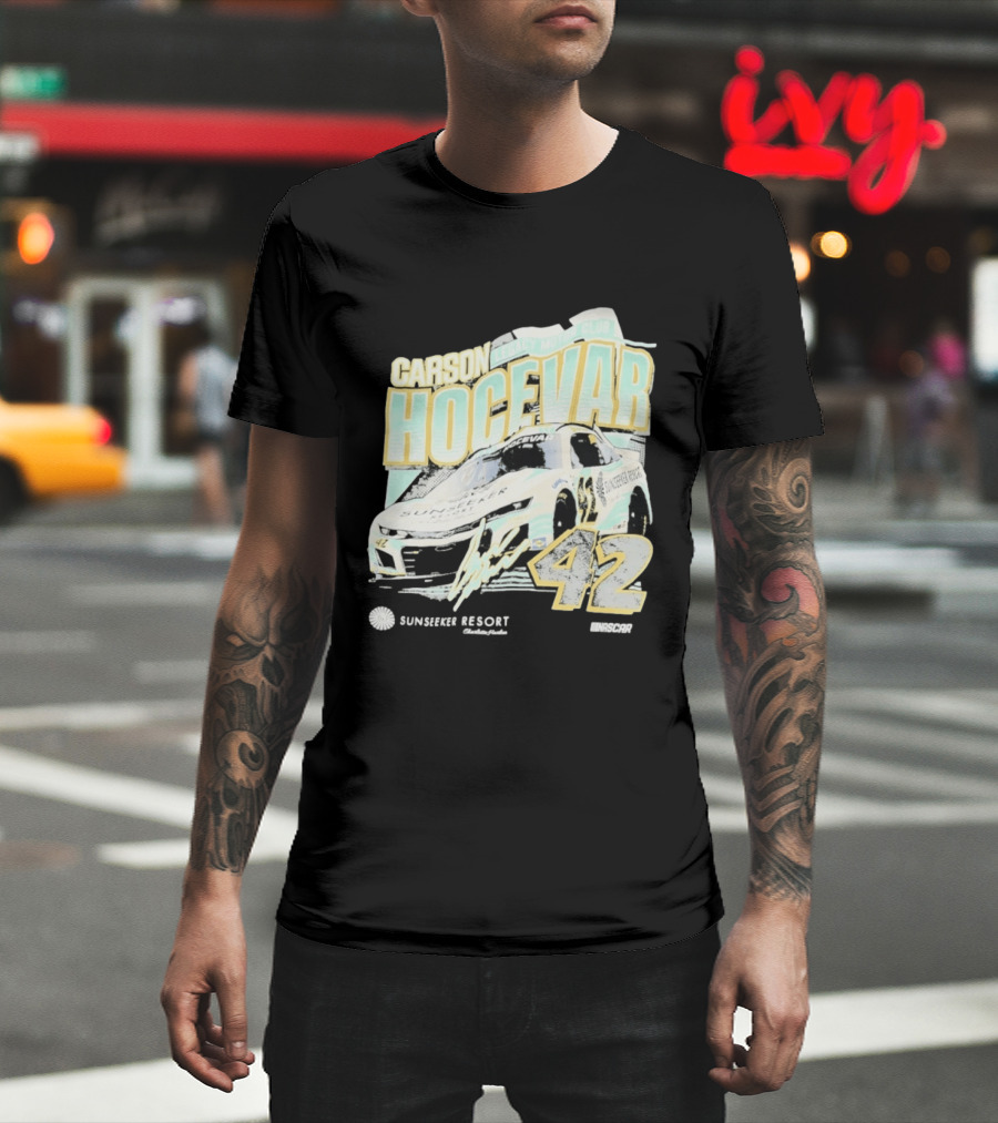 Carson Hocevar Legacy Motor Club 42 Sunseeker Resort NASCAR Racing T-Shirt