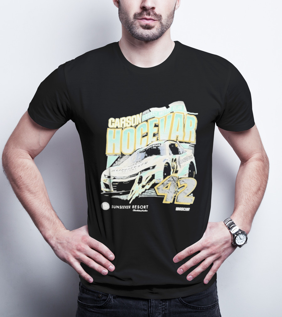 Carson Hocevar Legacy Motor Club 42 Sunseeker Resort NASCAR Racing T-Shirt
