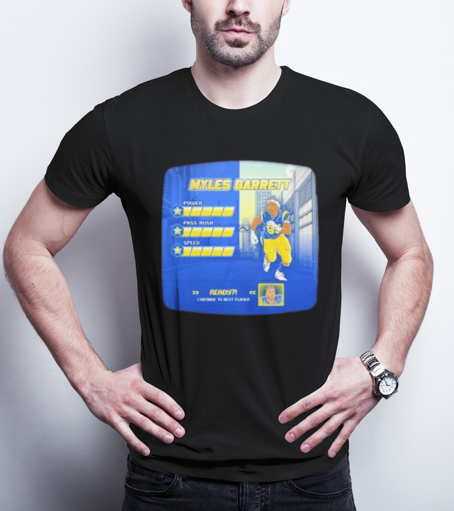 Myles Garrett Power Pass Rush Speed LA Rams 2026 Melbourne Game T-Shirt