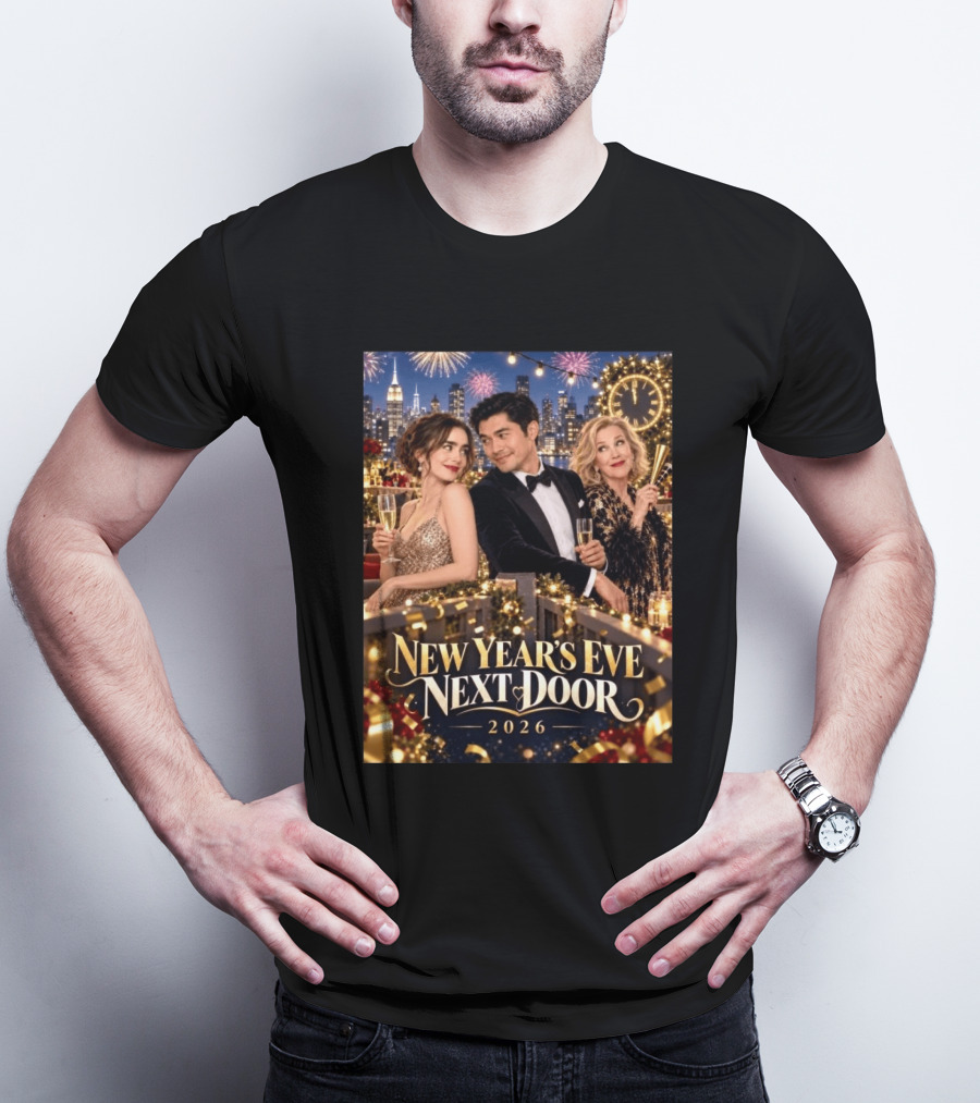 New Year's Eve Next Door 2026 Celebration With Charming Guests And Fireworks T-Shirt
