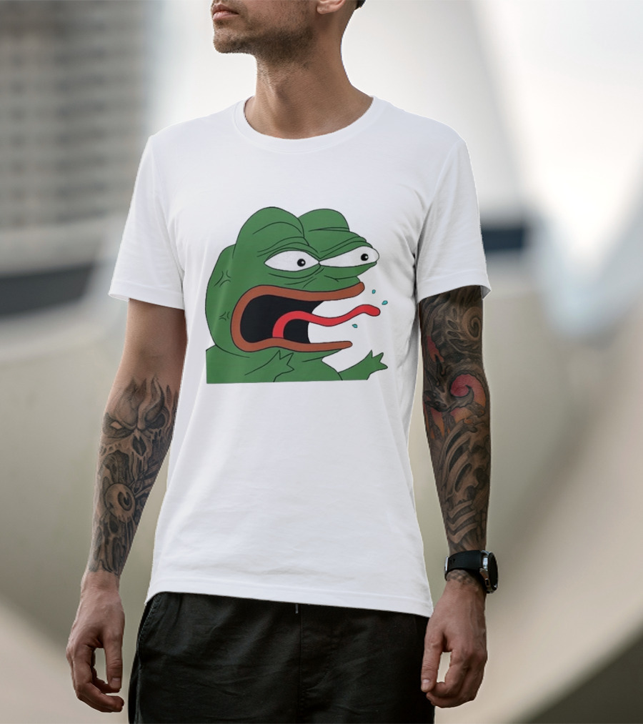 Angry Pepe Frog Meme Tongue Out Reaction Image T-Shirt
