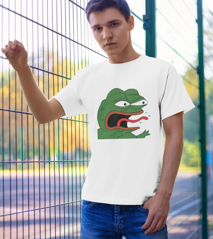 Angry Pepe Frog Meme Tongue Out Reaction Image T-Shirt