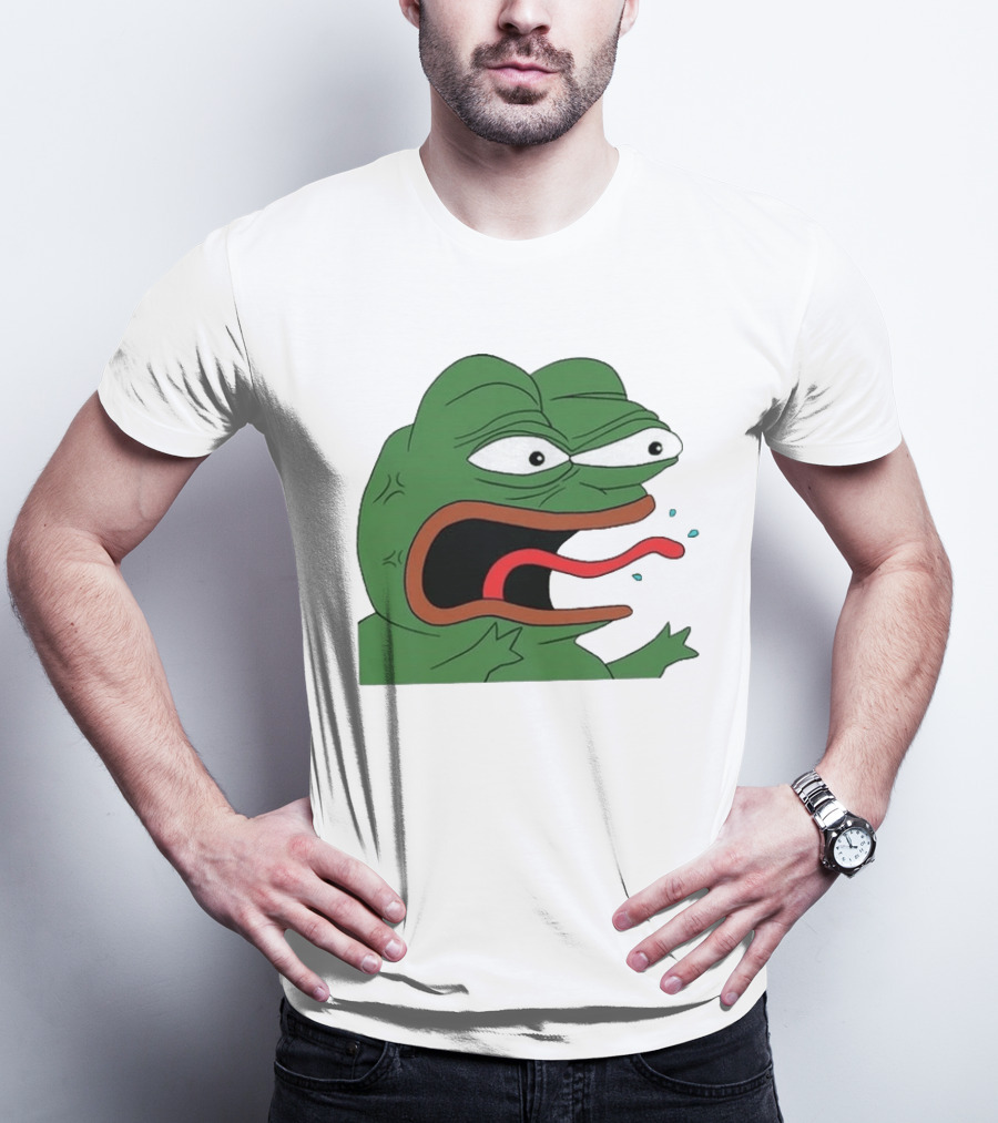 Angry Pepe Frog Meme Tongue Out Reaction Image T-Shirt