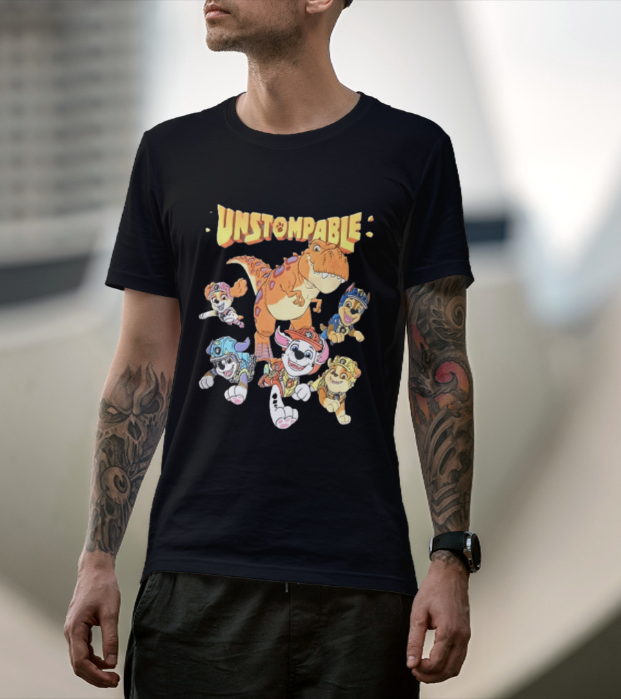 Paw Patrol Unstompable Pups With Tyrannosaurus Dinosaur Adventure T-Shirt