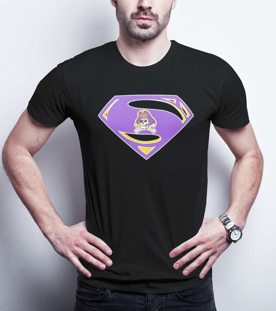 East Carolina University Pirates ECU Skull Superman T-Shirt