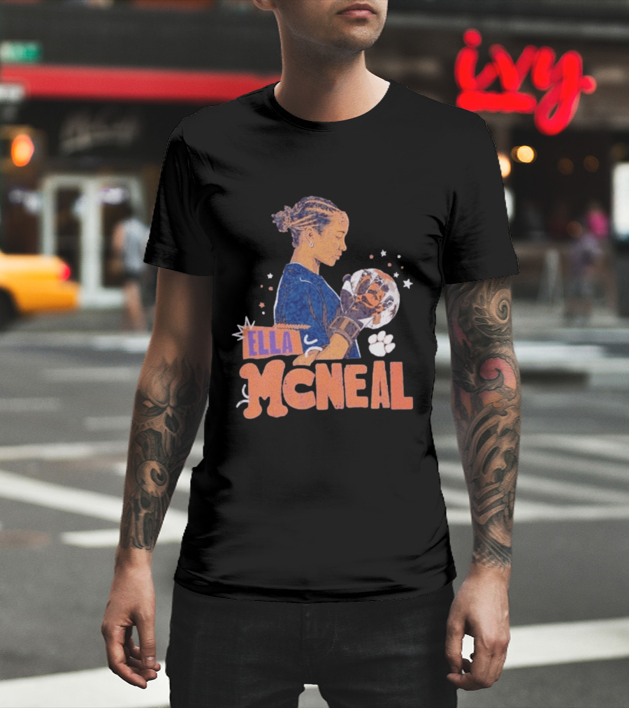 Ella McNeal Clemson Tigers Soccer Player Holding Ball T-Shirt