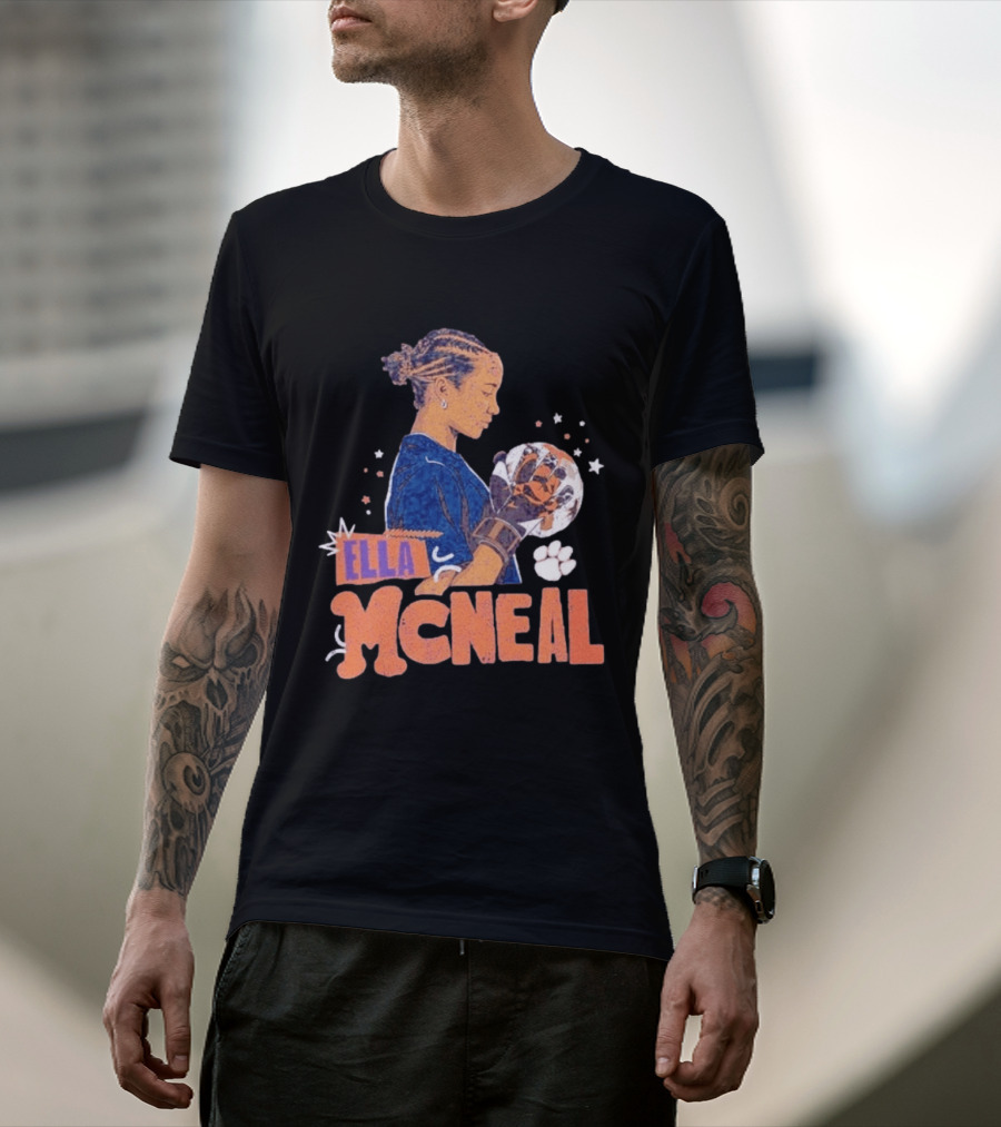 Ella McNeal Clemson Tigers Soccer Player Holding Ball T-Shirt