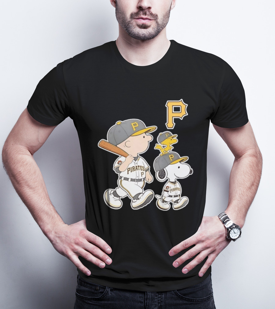 Woodstock Snoopy Charlie Brown Pittsburgh Pirates Baseball P T-Shirt