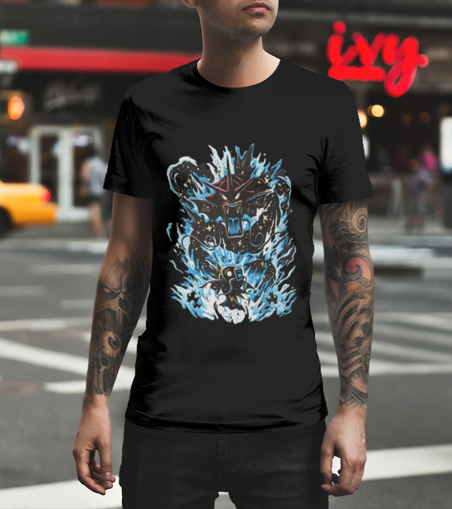 Gyarados And Magikarp Pokemon Evolution Deep Sea Water Power Splash Fan Favorite T-Shirt