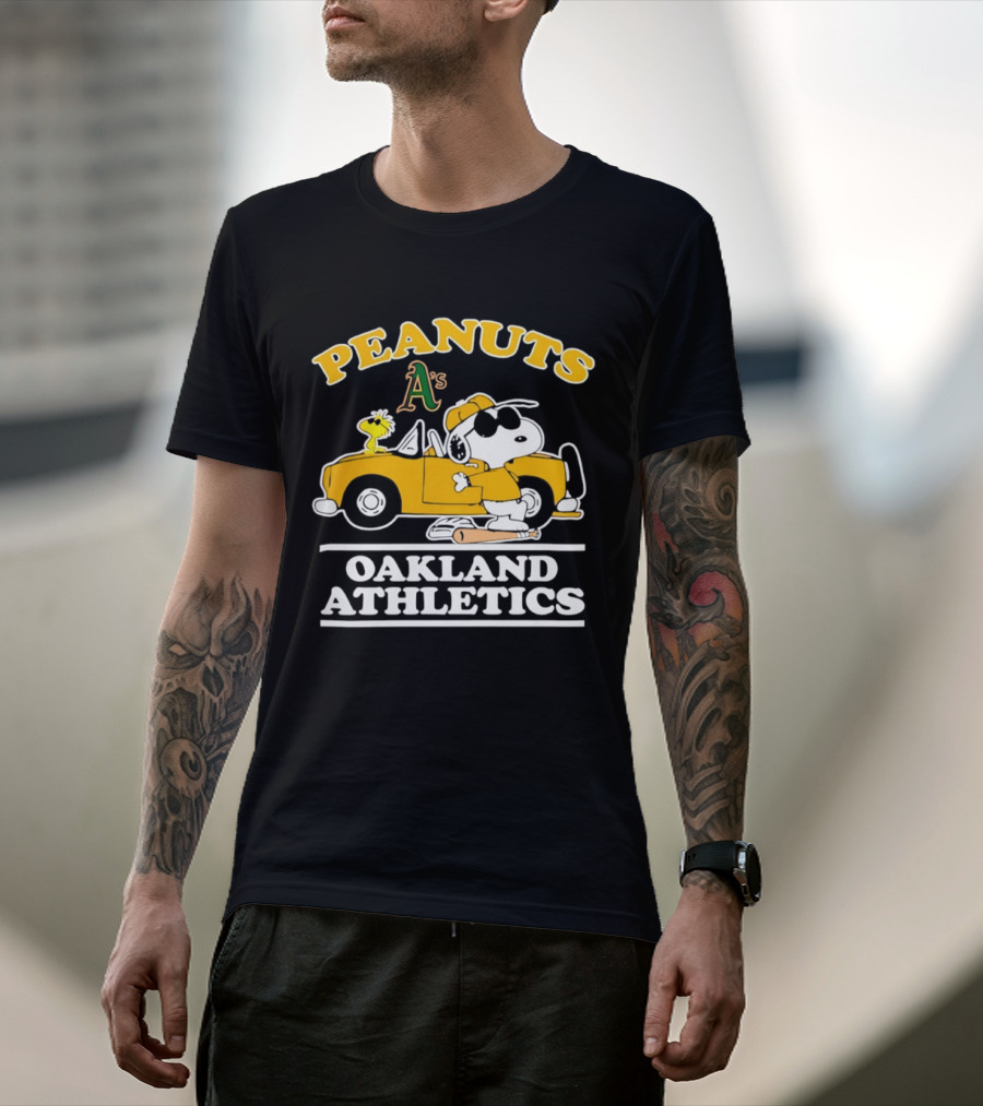 Peanuts Snoopy Woodstock Oakland Athletics A's T-Shirt