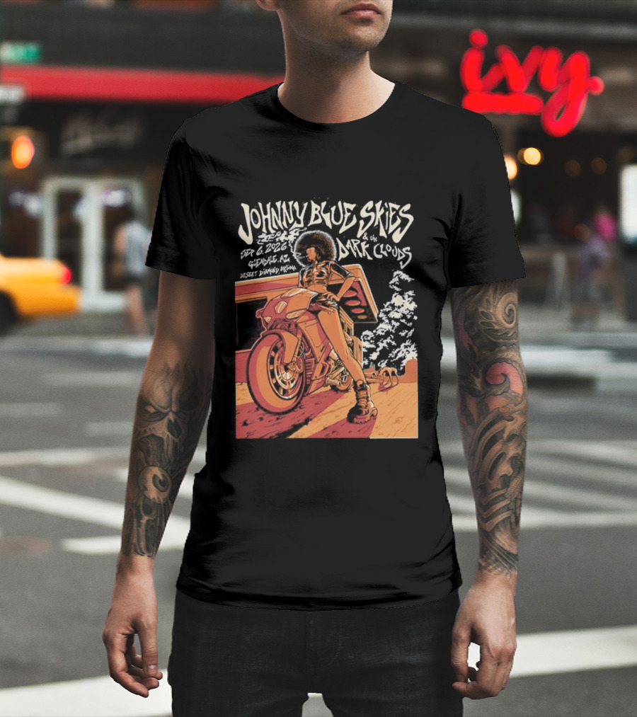 Johnny Blue Skies And The Dark Clouds Glendale AZ September 8 2026 Desert Diamond Arena Event T-Shirt