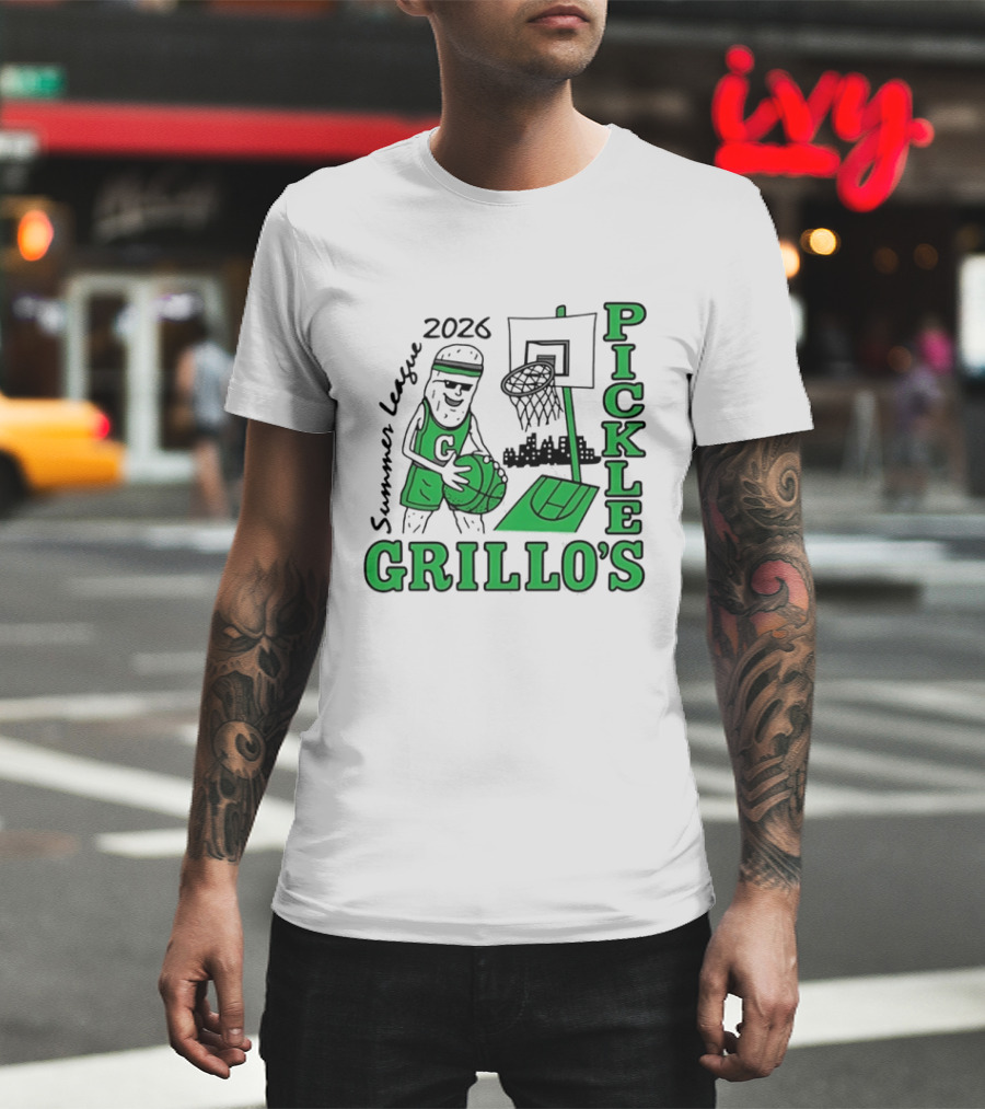 Grillo's Pickles 2026 Summer League Basketball Player And Hoop Fun T-Shirt