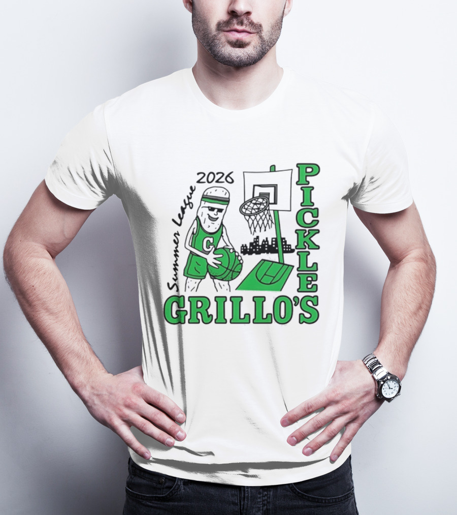 Grillo's Pickles 2026 Summer League Basketball Player And Hoop Fun T-Shirt