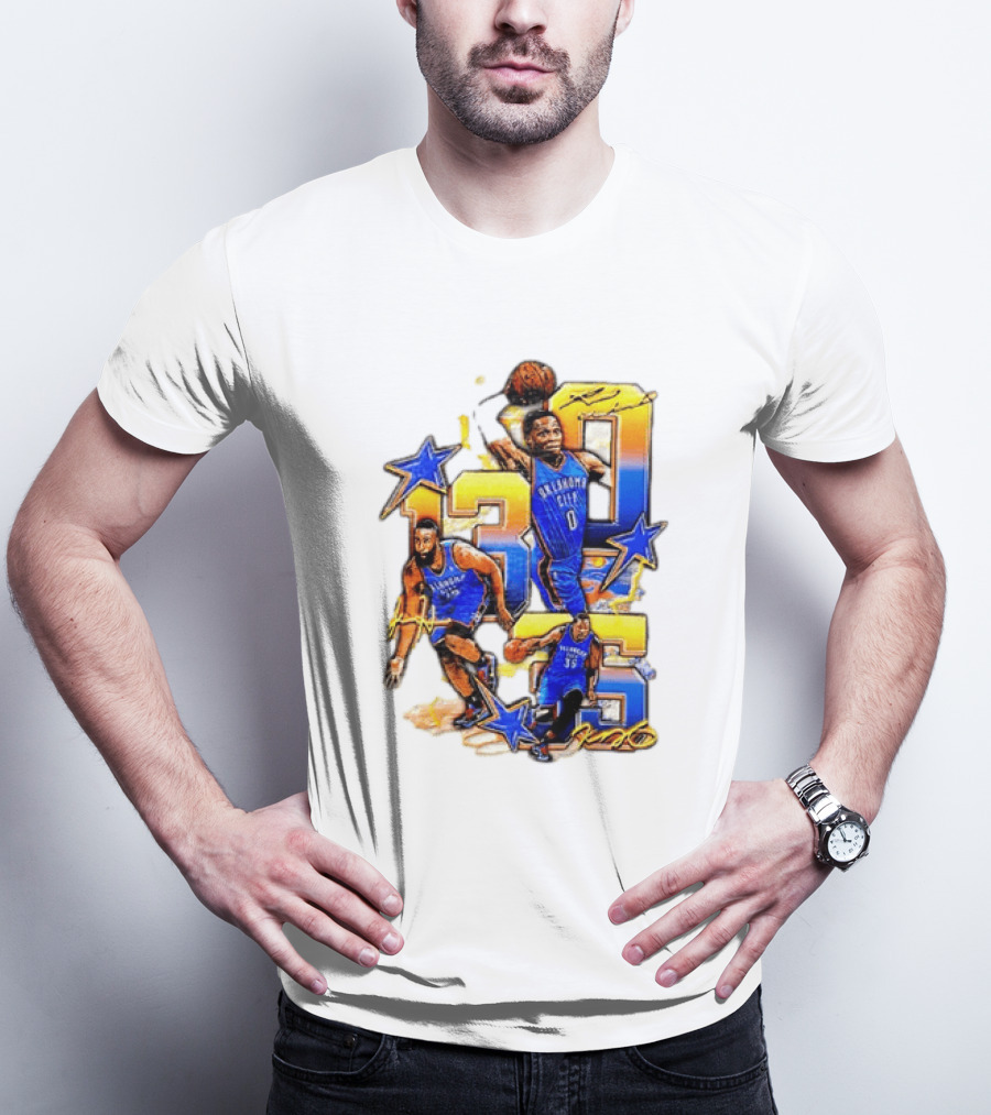 James Harden Russell Westbrook Kevin Durant Oklahoma City Thunder NBA Legends T-Shirt