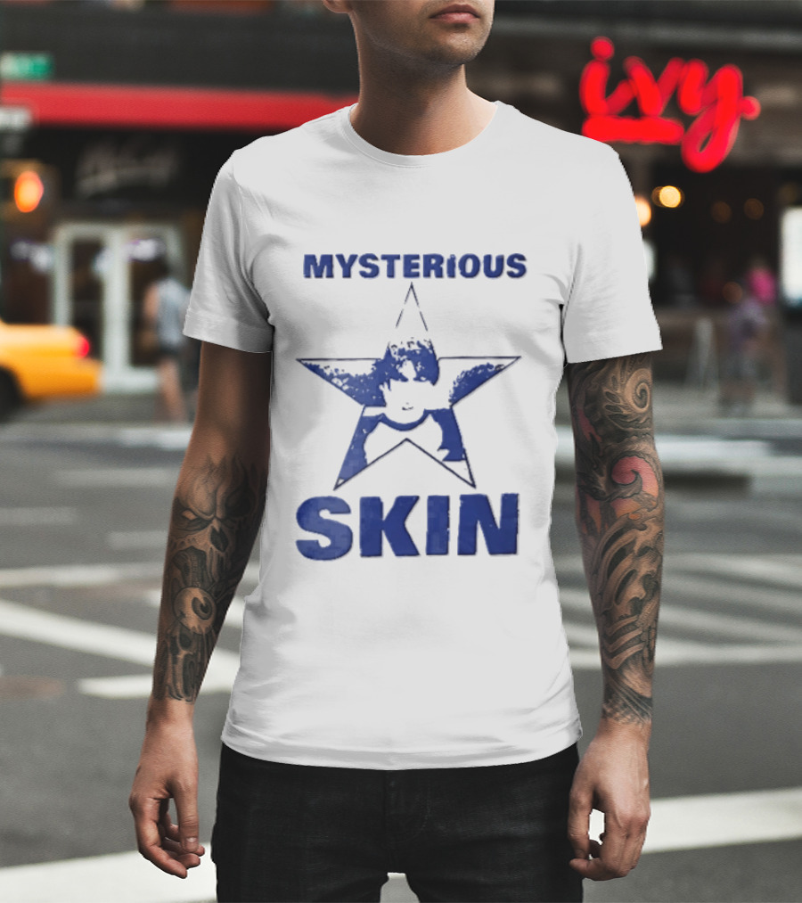 Mysterious Skin Distressed Blue Star Male Bootleg T-Shirt