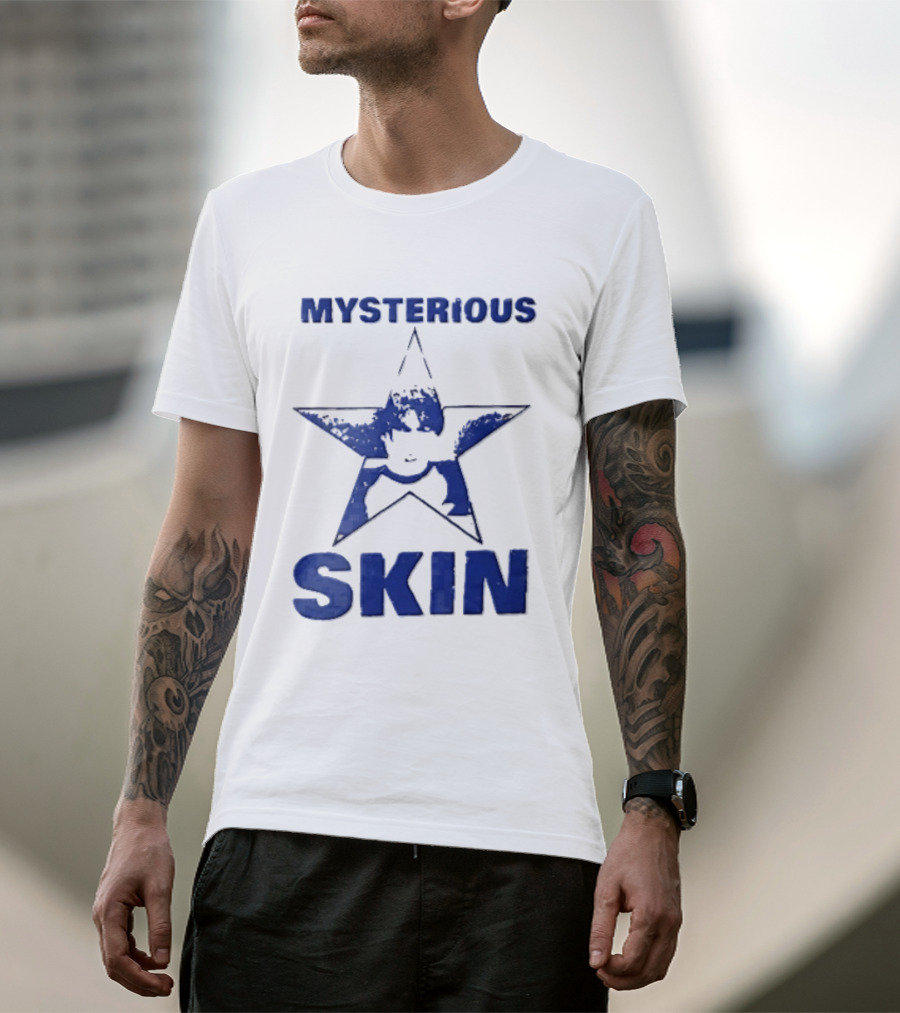 Mysterious Skin Distressed Blue Star Male Bootleg T-Shirt
