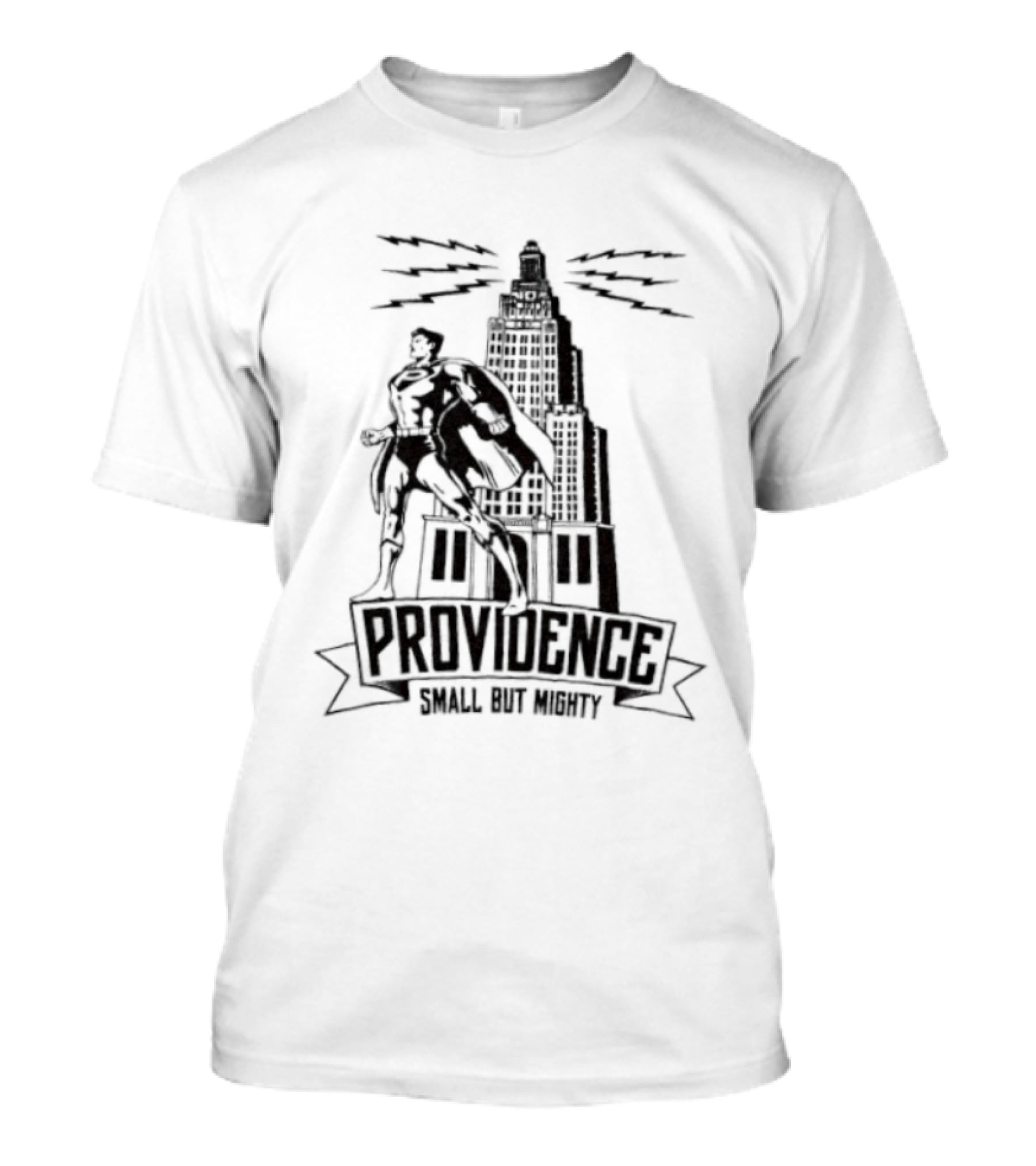 Providence Small But Mighty Superhero City Skyline T-Shirt