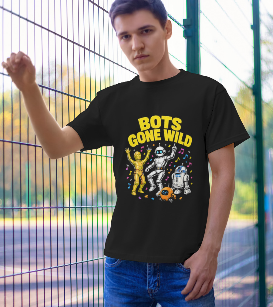 Bots Gone Wild With Star Wars Droids C 3PO R2 D2 Celebration T-Shirt