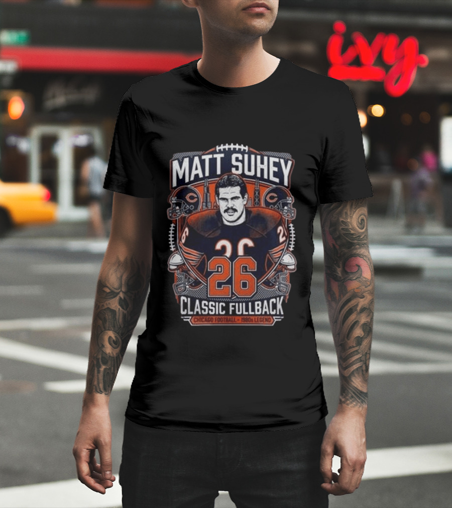 Matt Suhey Chicago Football Legend Classic Fullback 26 1980s T-Shirt
