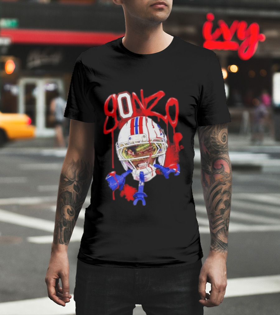 Christian Gonzalez Gonzo New England Patriots Football Helmets And Gear T-Shirt