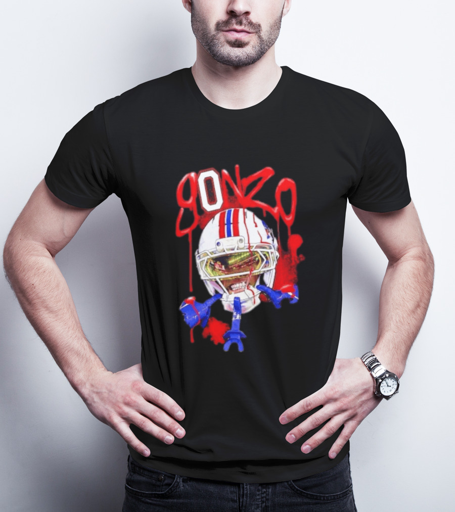 Christian Gonzalez Gonzo New England Patriots Football Helmets And Gear T-Shirt