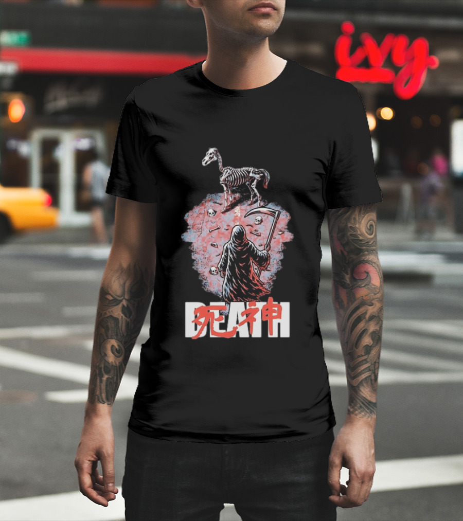 Shinigami Grim Reaper Skeleton Horse T-Shirt