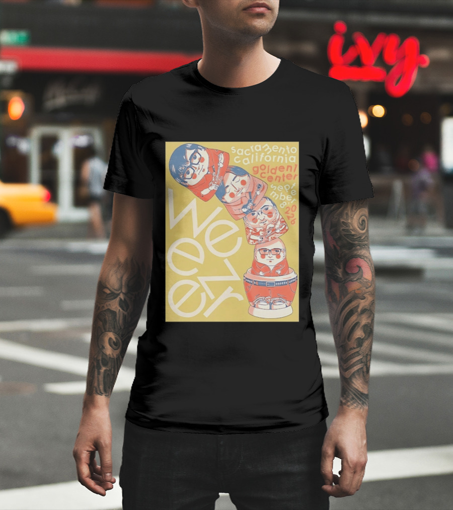 Sacramento California Golden 1 Center September 8 2026 Weezer Concert Matryoshka Dolls T-Shirt