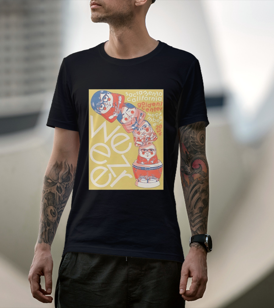 Sacramento California Golden 1 Center September 8 2026 Weezer Concert Matryoshka Dolls T-Shirt