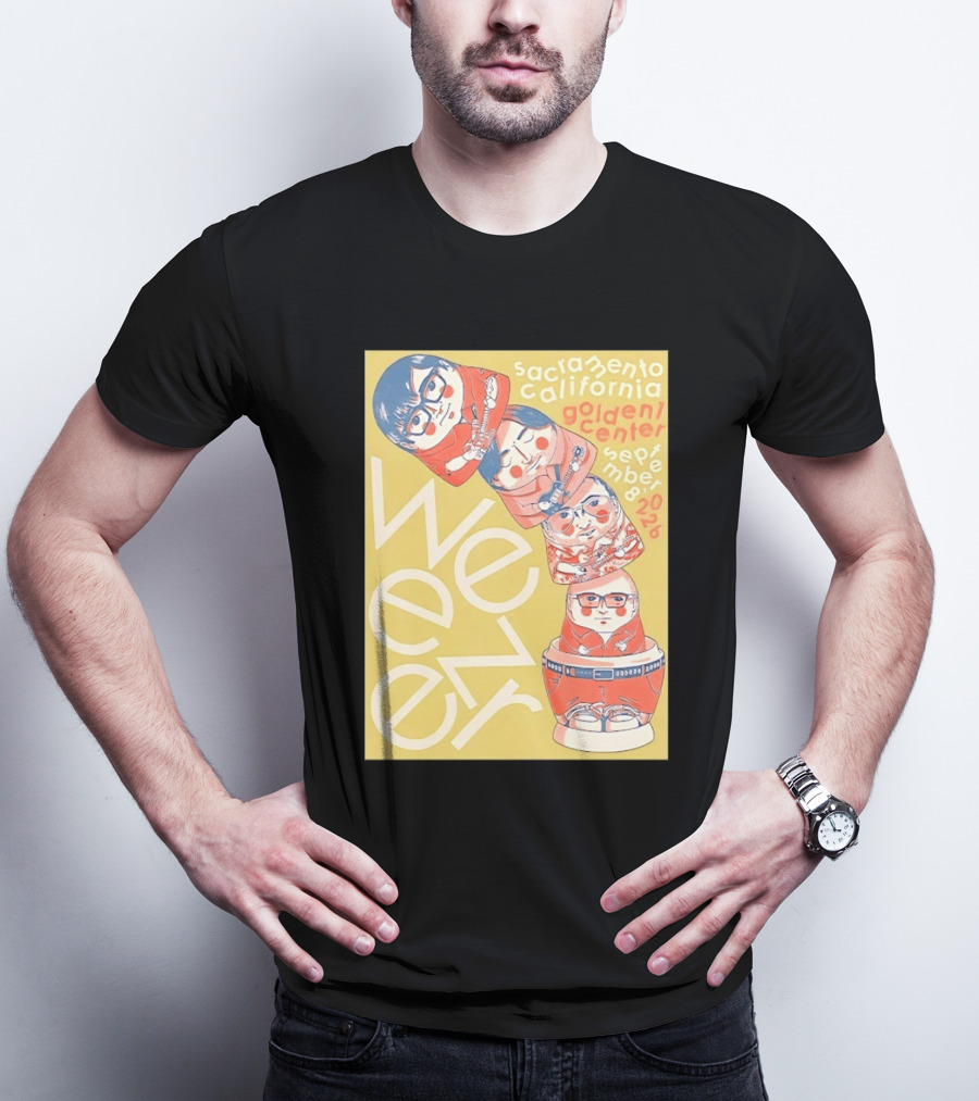 Sacramento California Golden 1 Center September 8 2026 Weezer Concert Matryoshka Dolls T-Shirt