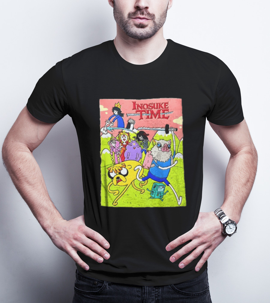 Inosuke Time Adventure With Demon Slayer Crossover Characters T-Shirt