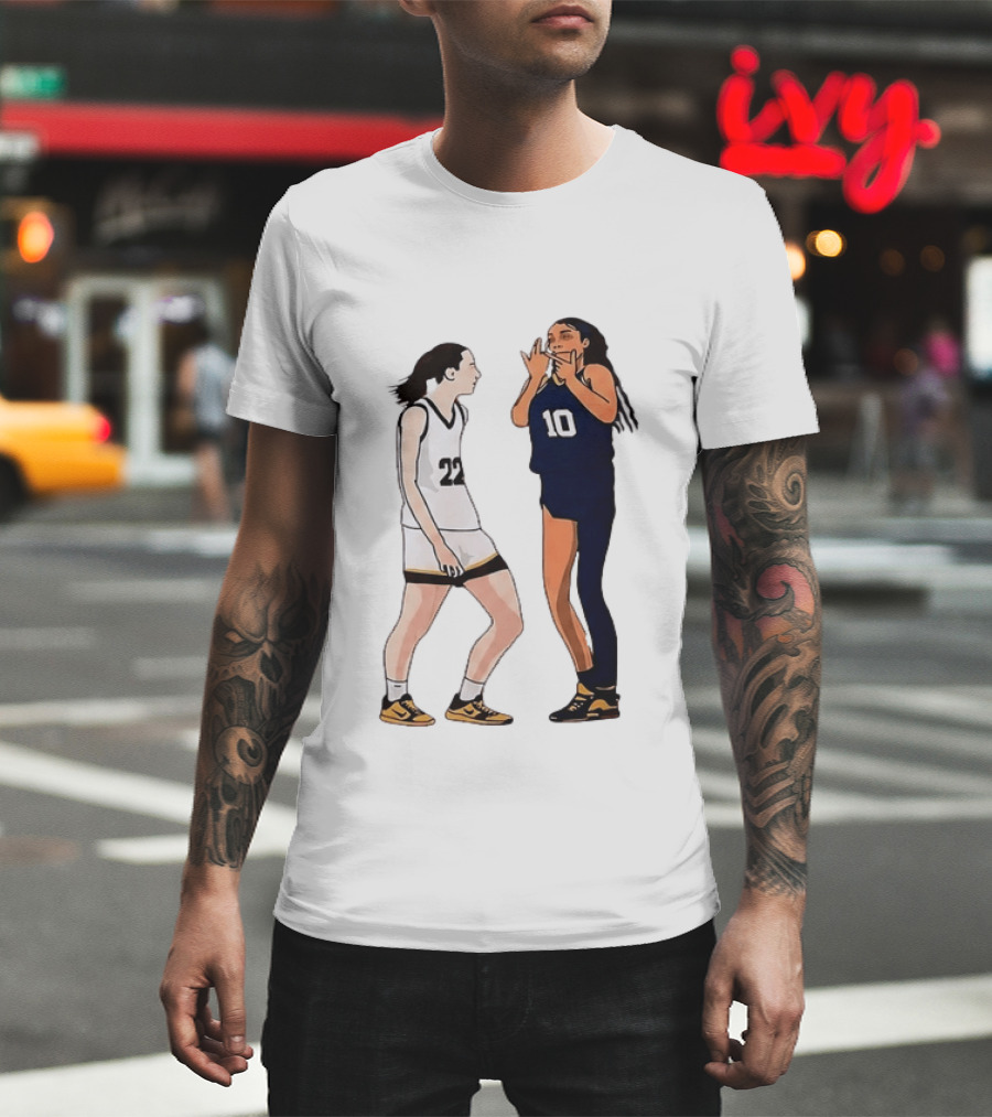 Caitlin Clark Angel Reese Basketball Rivalry 22 Vs 10 T-Shirt